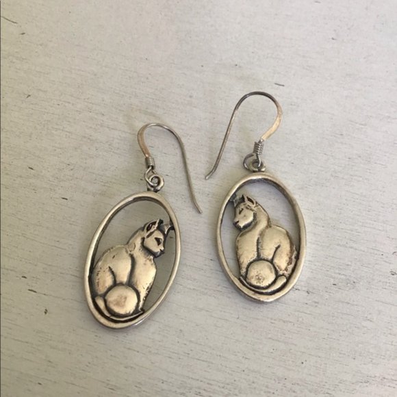 Vintage | Jewelry | Art Nouveau Sitting Pretty Cat Sterling Silver ...